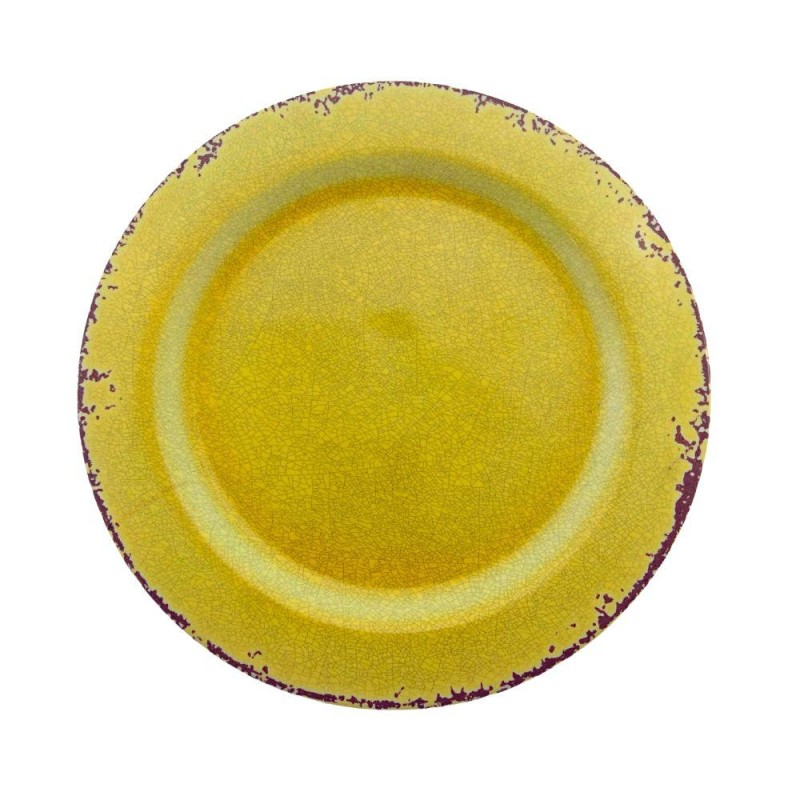 Plato Trinche Redondo 25 cm Melamina tipo Plástico Amarillo Enayel ...